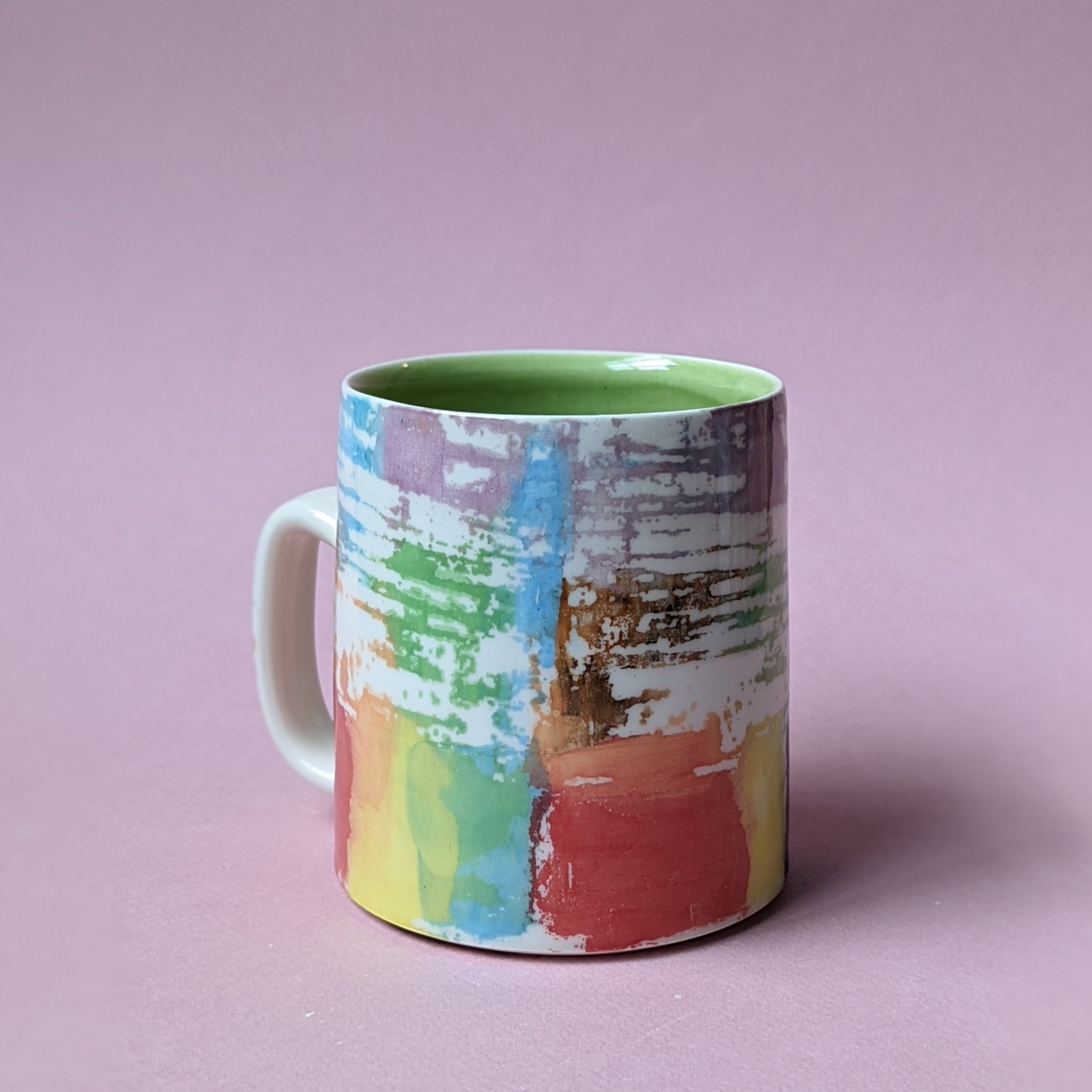 pride rainbow concrete mug | City in Bloom Ceramics